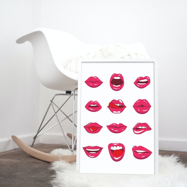 Lips Poster - Etsy UK