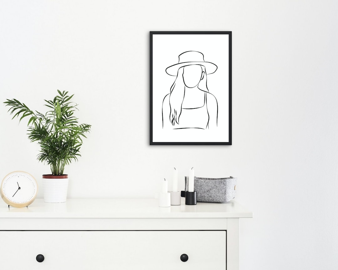 Lady Line Print Feminine Line Drawing Print Female Line Art - Etsy