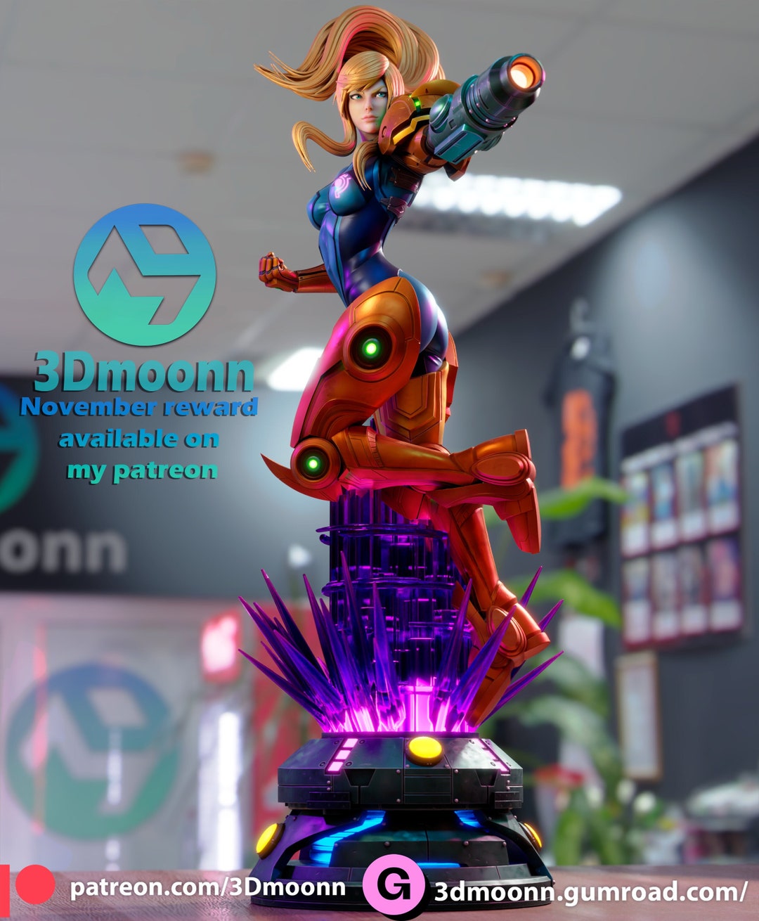 Samus 3D Printed Statue Kit 3dmoonn - Etsy