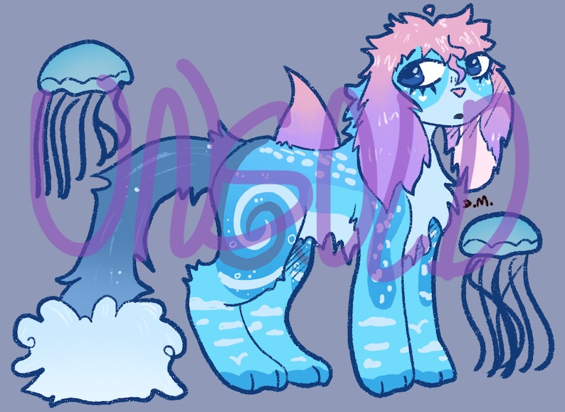 Feral Furry Ocean Waterfall Fursona Adoptable - Etsy