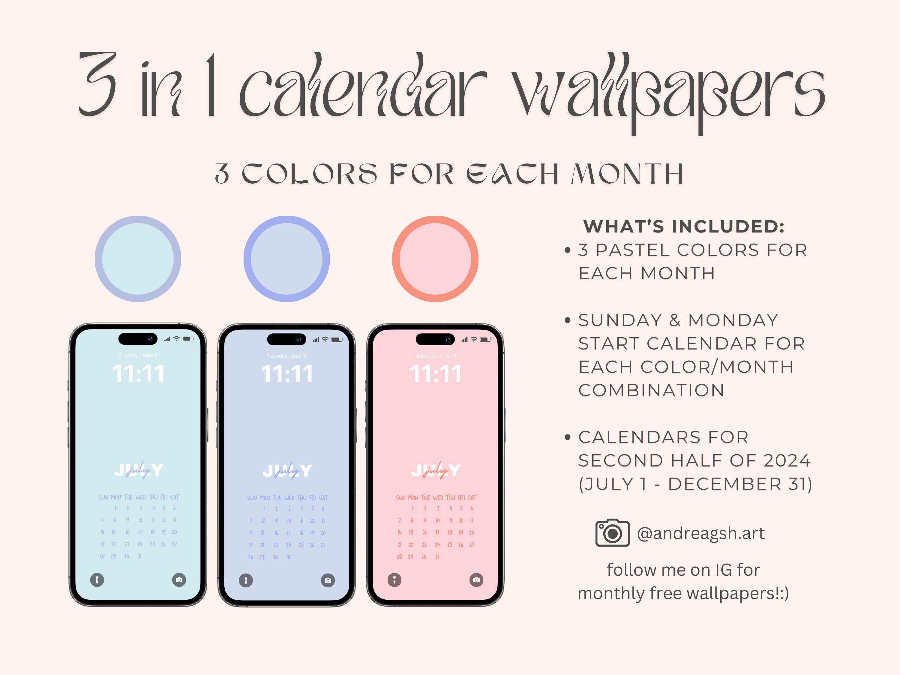 2024 iPhone Wallpaper Pastel iPhone Calendar Wallpapers Minimalist ...