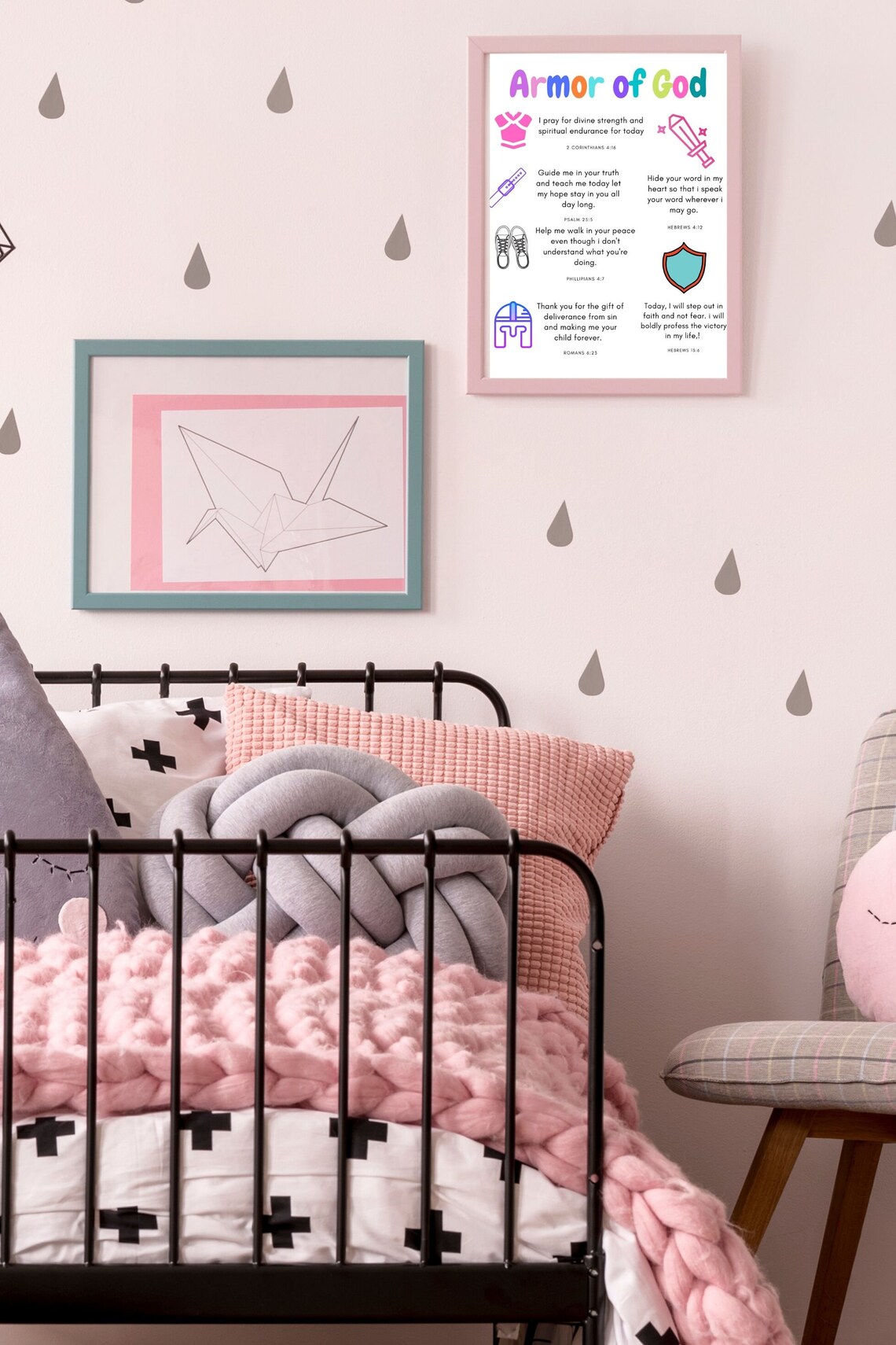 Armor of God Printable, Ephesians 6:10-17, Kids Room Wall, Church ...