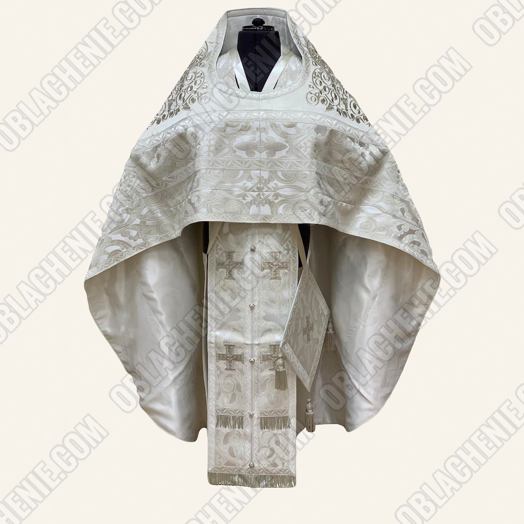 White Orthodox Priest Vestments. Embroidered Liturgical Vestments ...