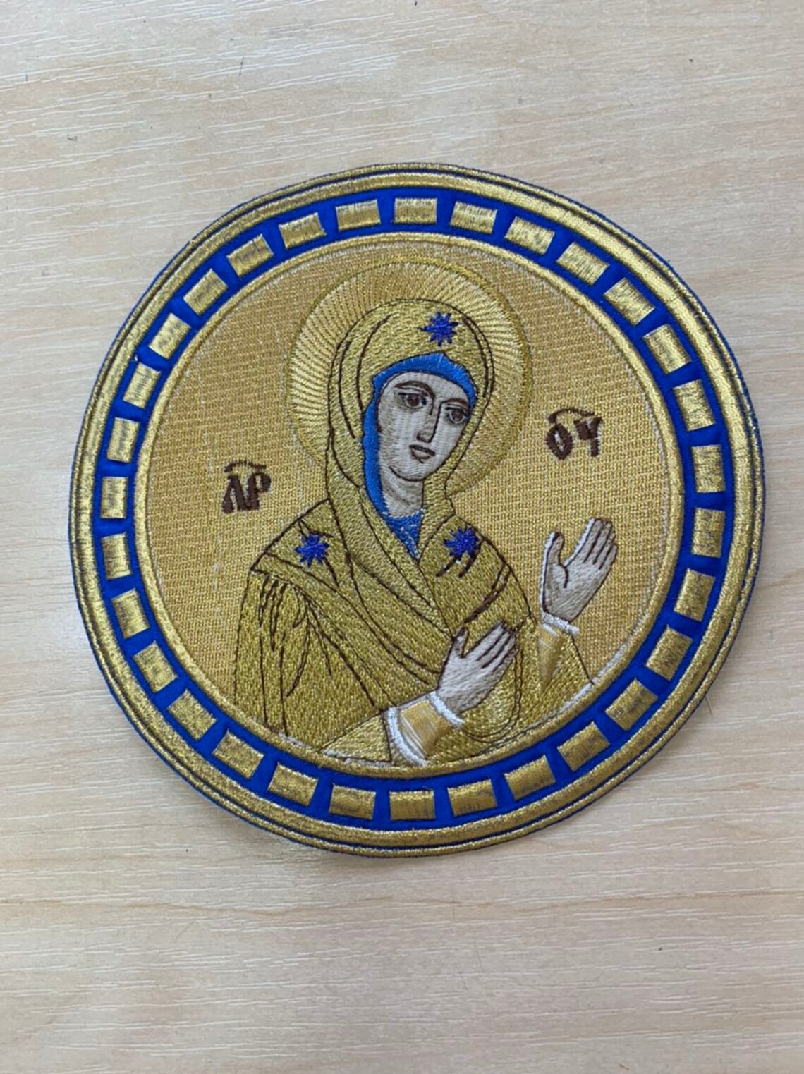 Embroidered Liturgical Icons of the Virgin and Savior 18 Cm | Etsy