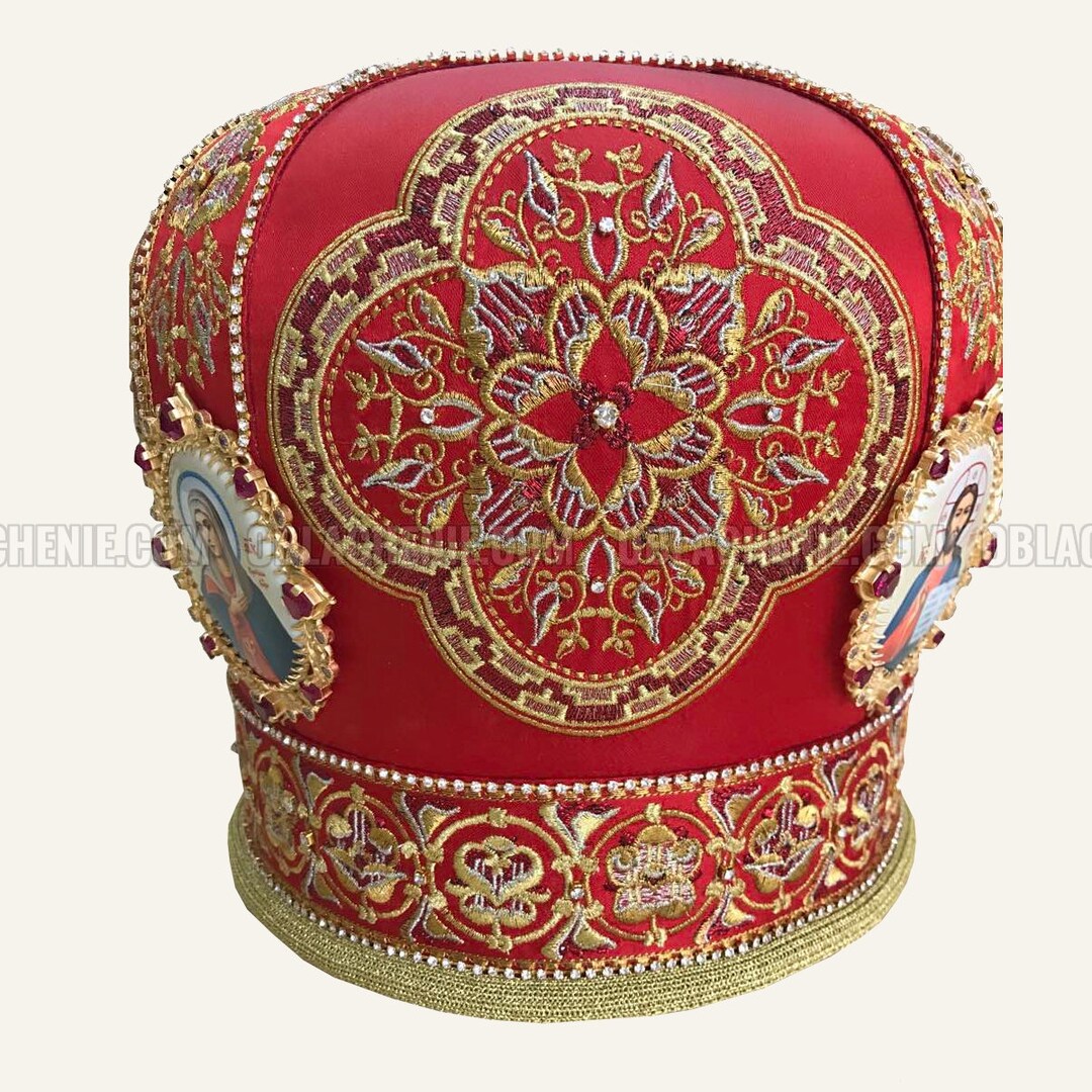 Miters. Head Dresses. Red Velvet. Exclusive Design. - Etsy
