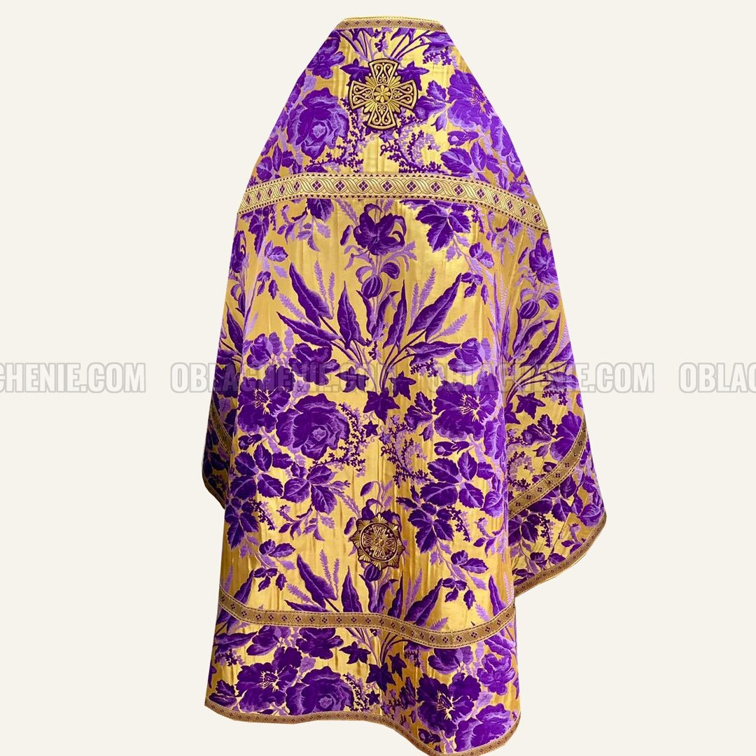 Orthodox Purple Priest Vestment. Metallic Brocade, Metallic Trim ...