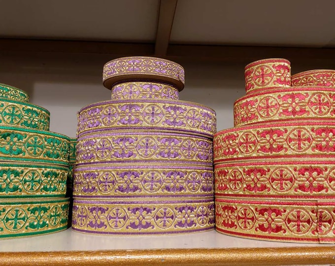 Liturgical Trim 2.5cm 1 and 3,8 Cm 1,5 Church Galoon Galloon Trim ...