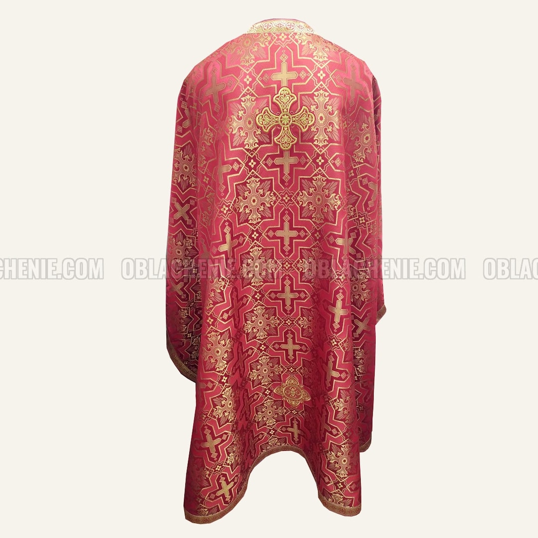 Red Orthodox Priest Vestment. Nonmetallic Brocade. Priest Clergy ...