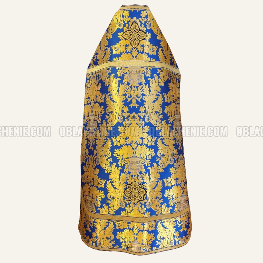 Blue Orthodox Priest Vestment. Clerical Vestment. Metallic Brocade ...