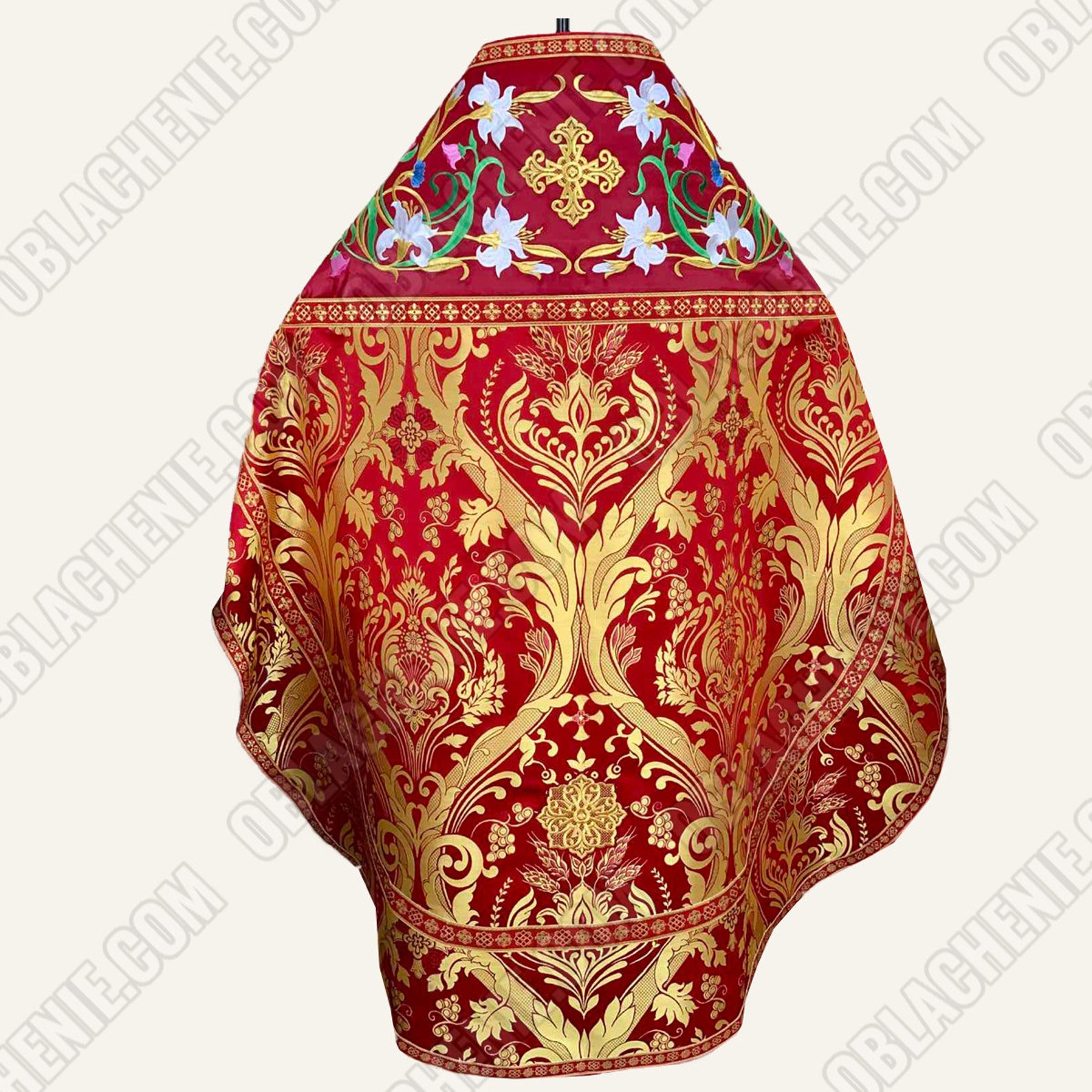 Exclusive Red Orthodox Priest Vestments. Greek Brocade Liturgical ...
