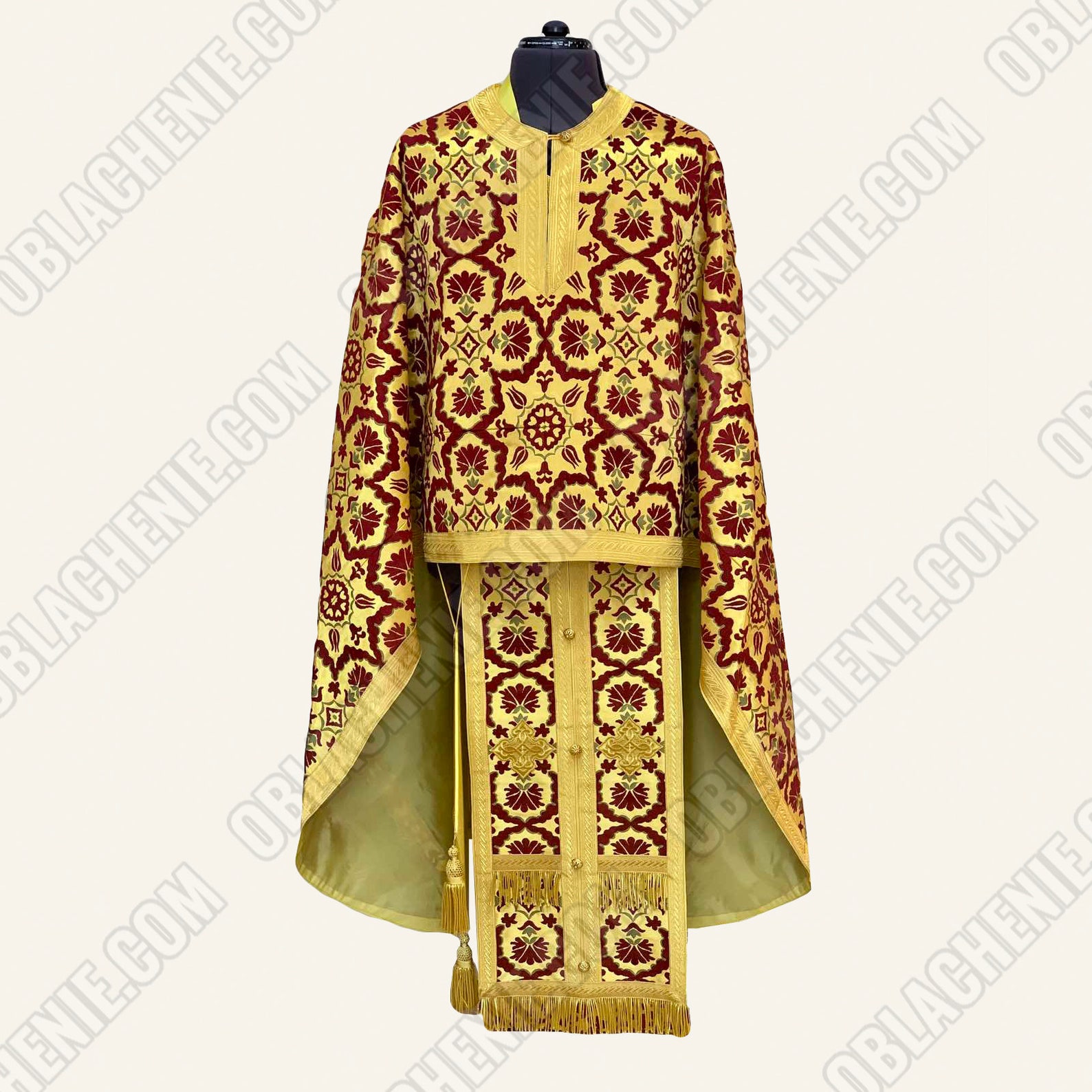 Burgundy Greek Style Orthodox Liturgical Vestments. Clergy Vestments ...