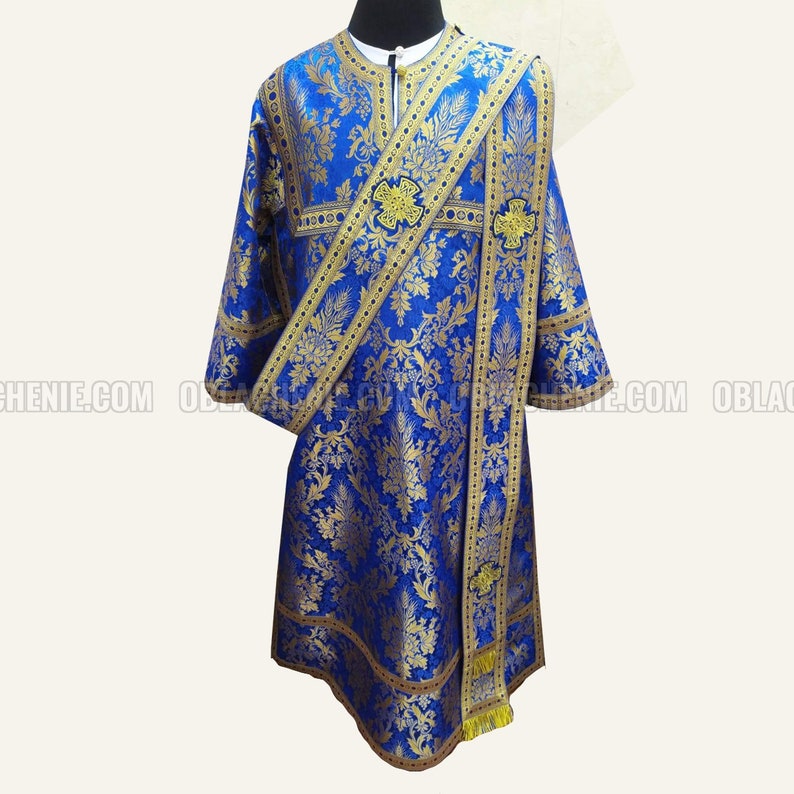 Blue Deacons Vestment. Deacon Set Vestment. Metallic Brocade. - Etsy