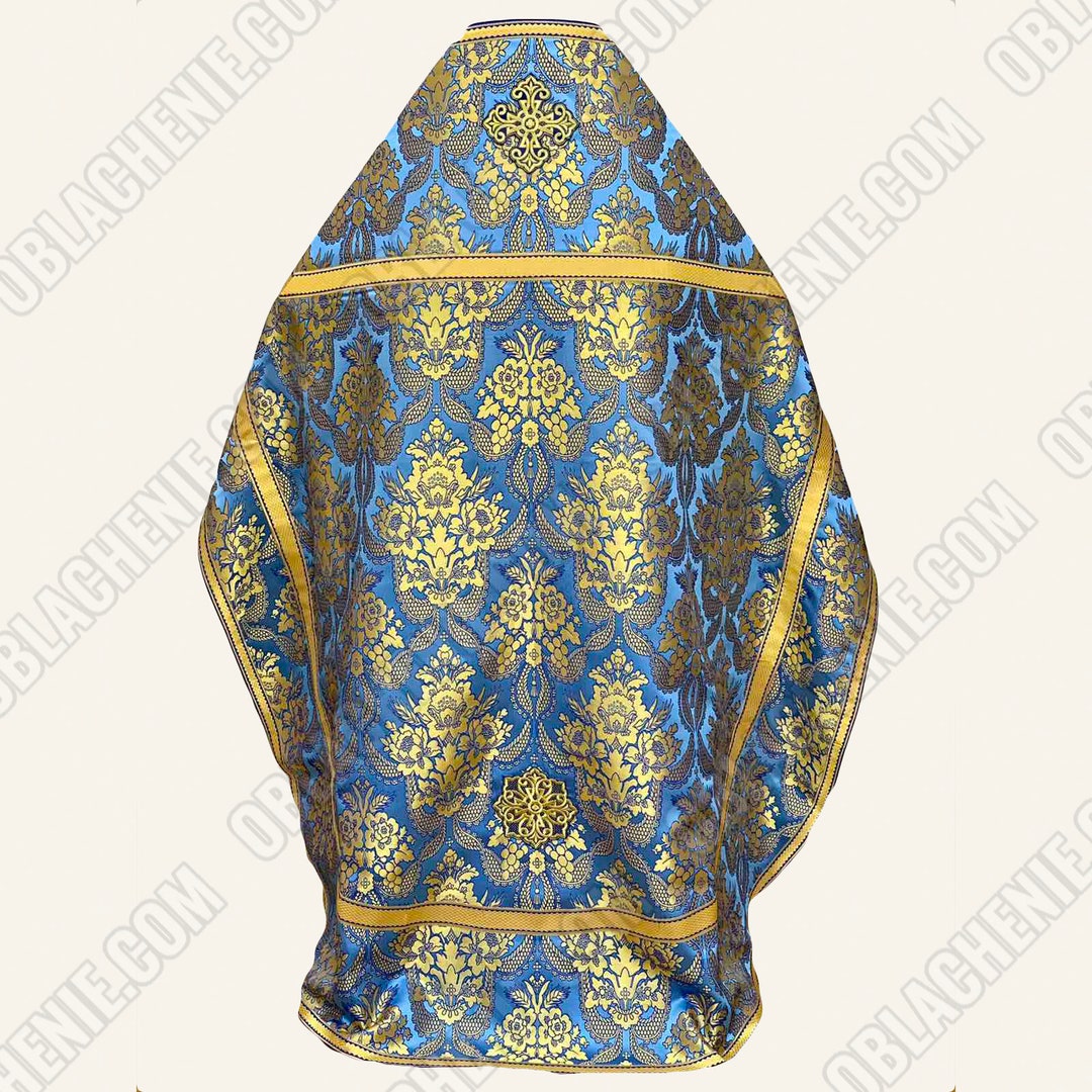 Blue Orthodox Liturgical Vestments. Clergy Vestments. Blue Metallic ...