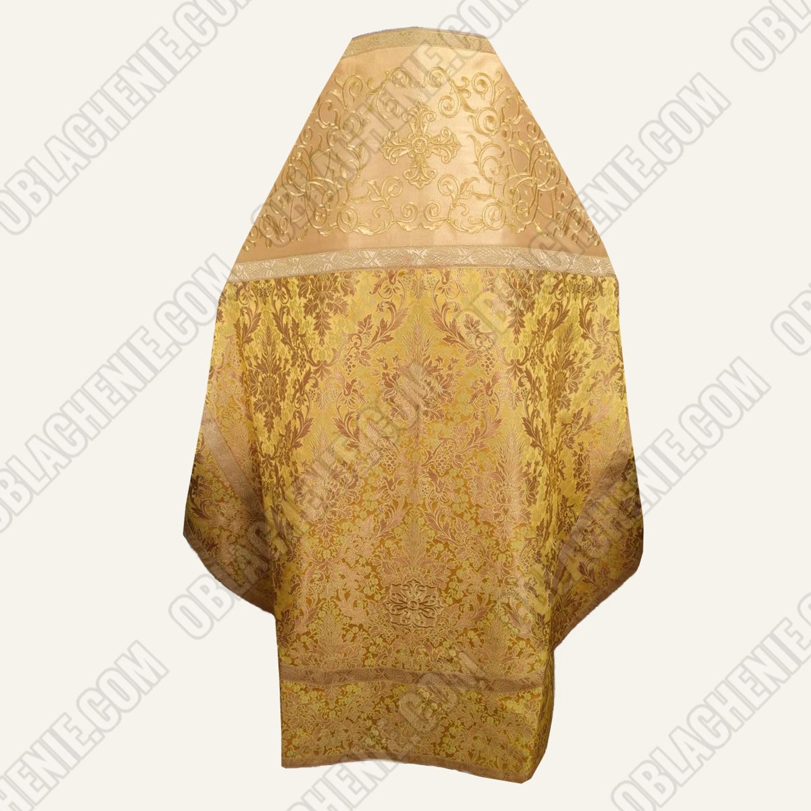 Brocado metálico exclusivo. Brocado litúrgico dorado. Venta por metro ...