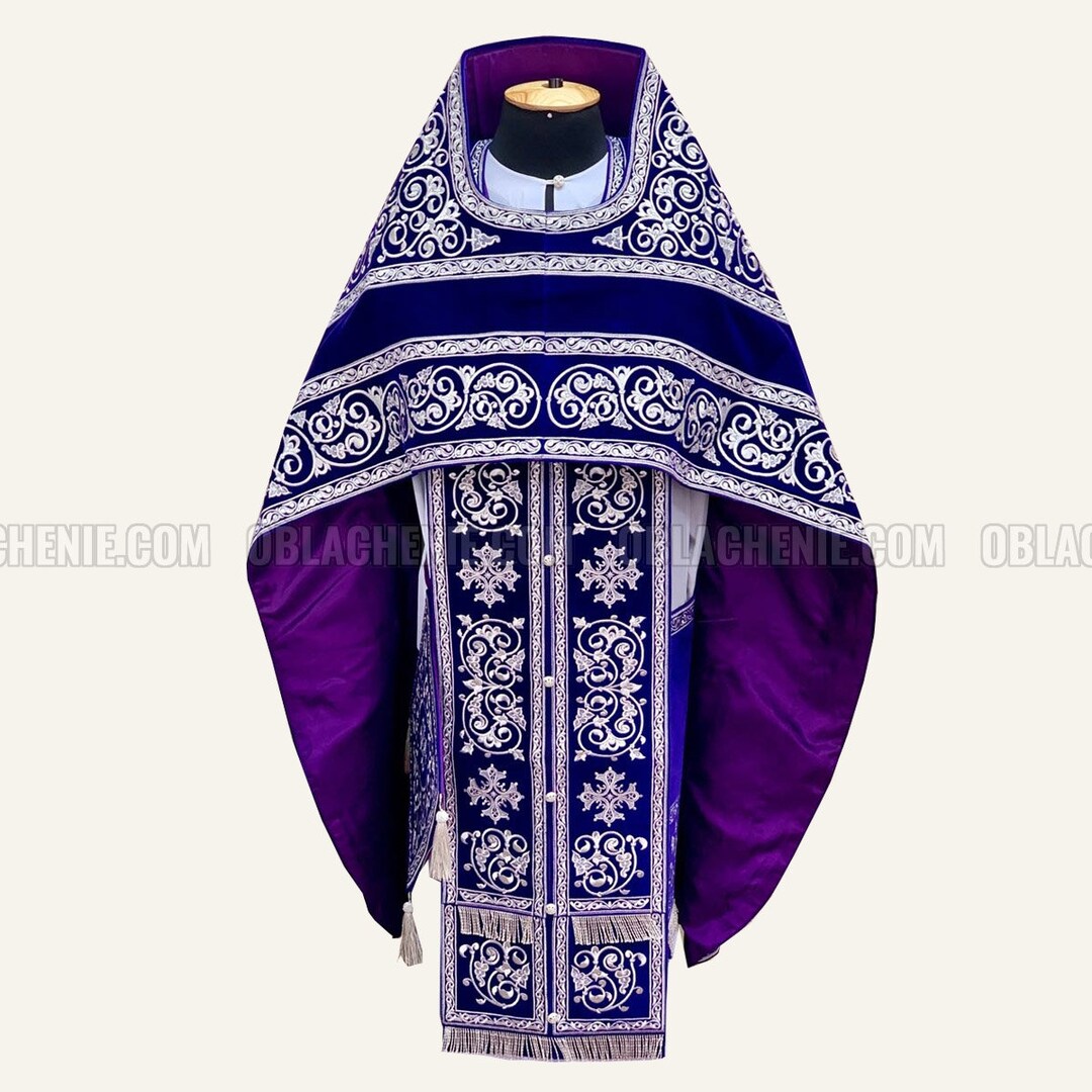 Purple Orthodox Priest Vestments. Machine Embroidery. Ecclesiastical ...