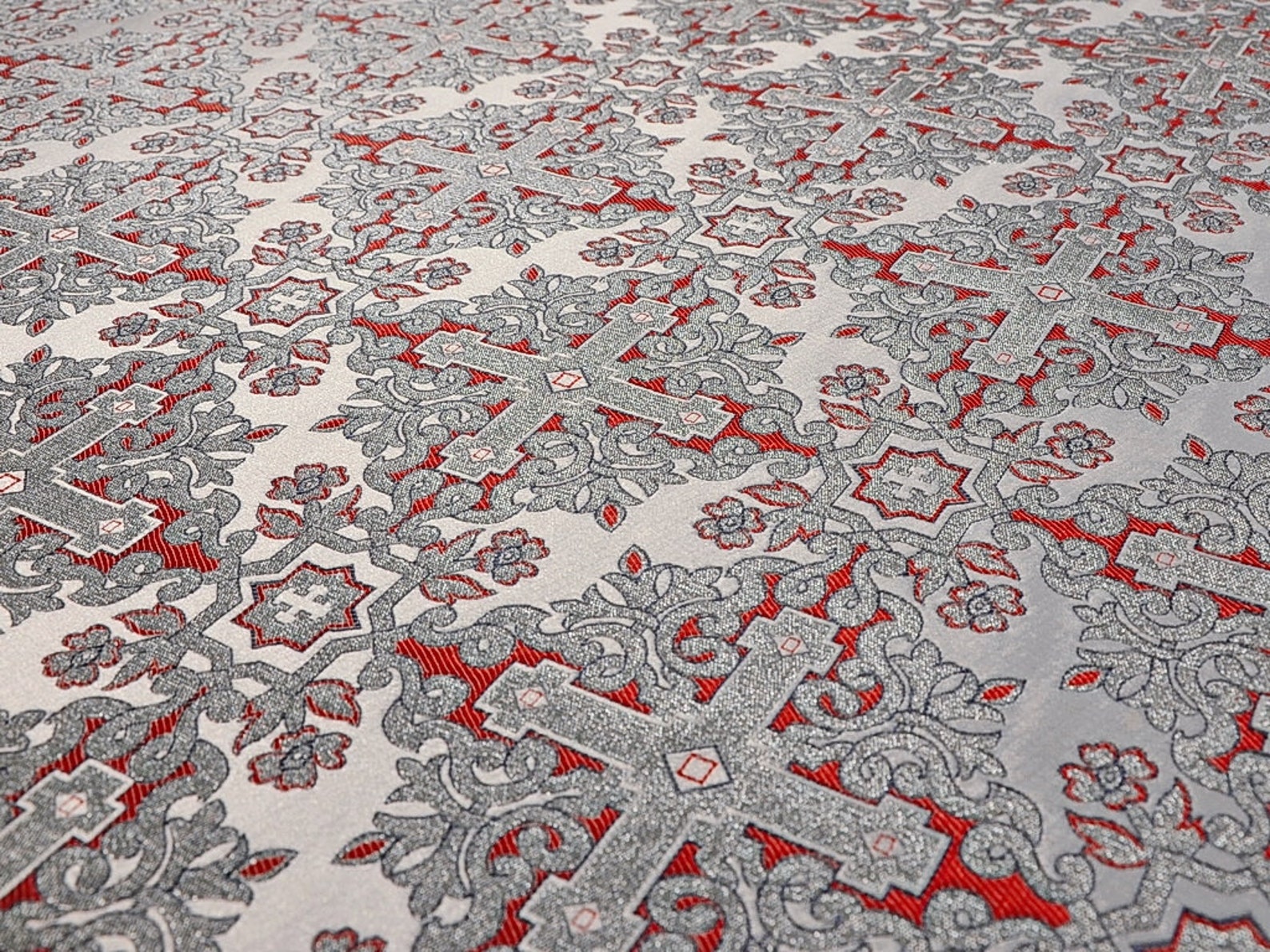 Church Fabric. Metallic Brocade. Liturrgical Fabric for Clergy ...