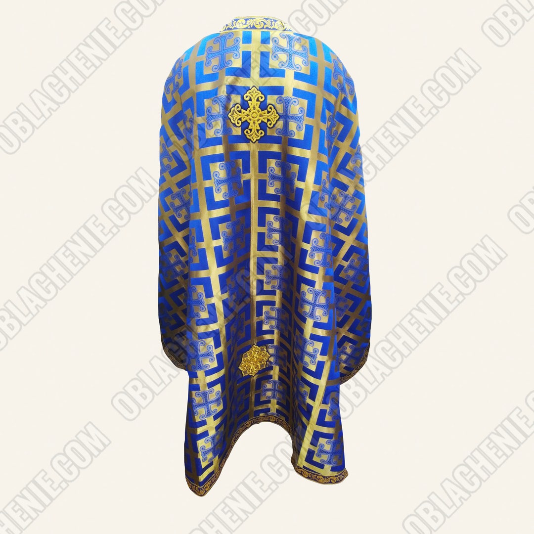 Blue Greek Style Orthodox Liturgical Vestments. Clergy Vestments. Blue ...