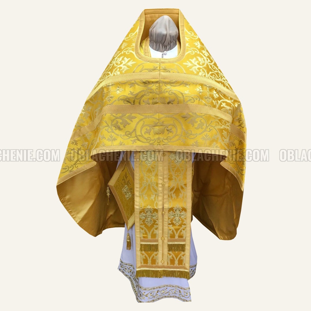 Gold Orthodox Priest Vestments. Metallic Brocade. Clergy Vestments ...