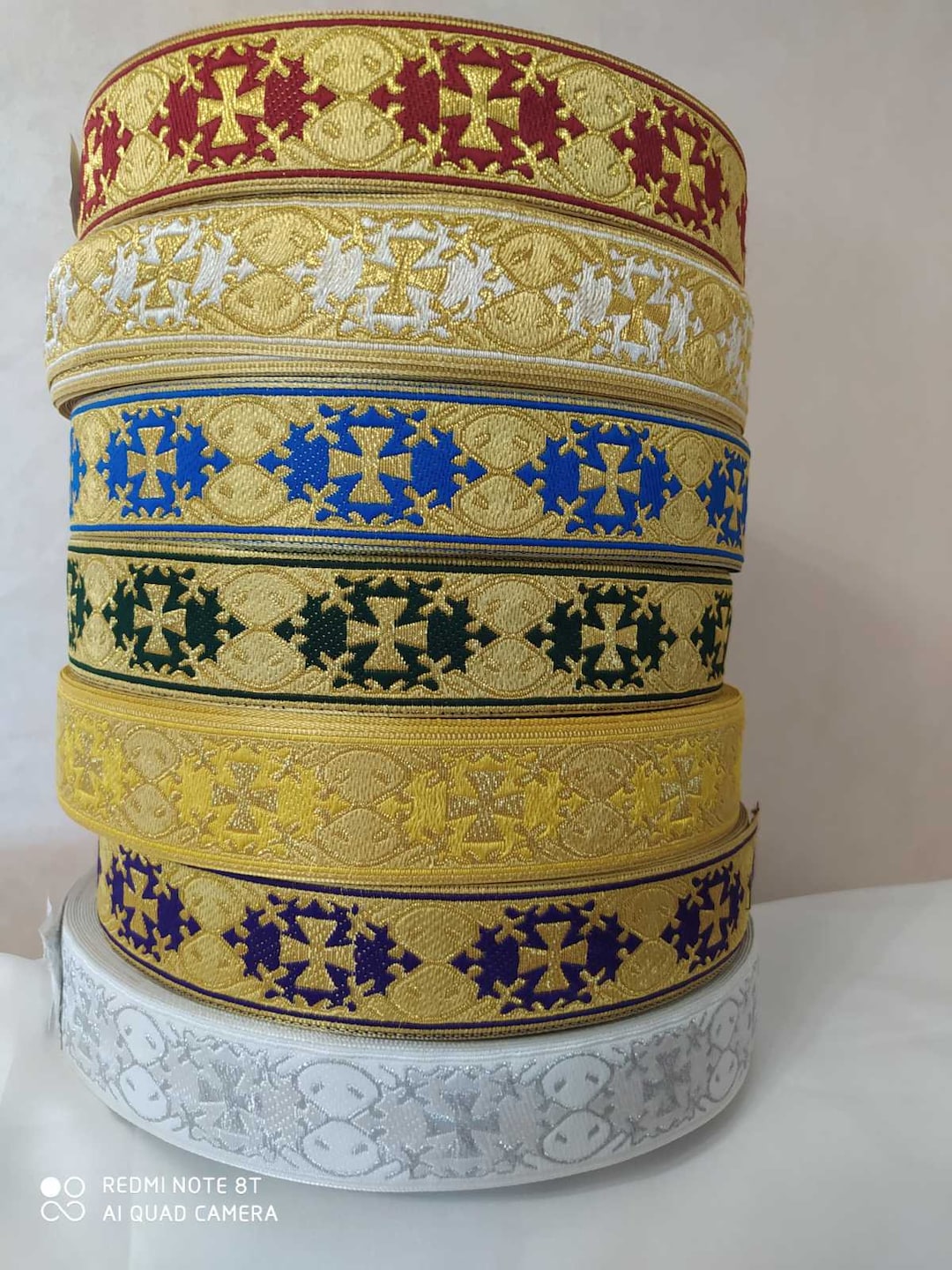 20 Meters Roll Liturgical Gallon. Church Galoon 2.5cm (1") 4 Cm (1,57 ...