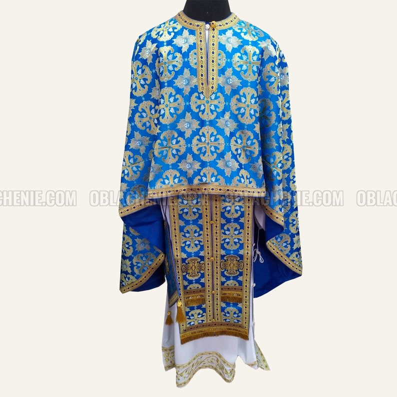 Blue Greek Style Orthodox Liturgical Vestments. Clergy - Etsy