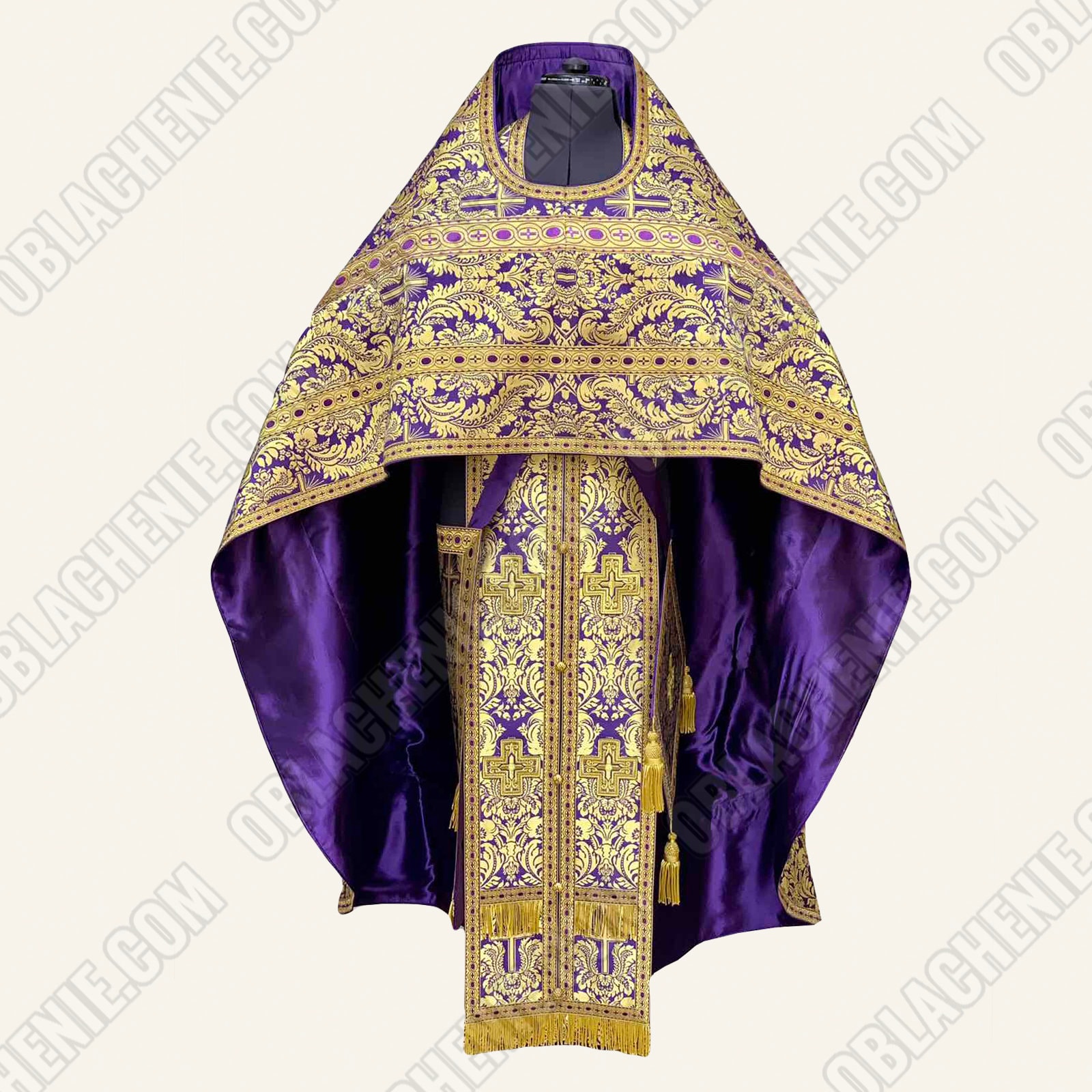 Purple Liturgical Priestt Vestments. Metallic Brocade. Clergy Vestments ...