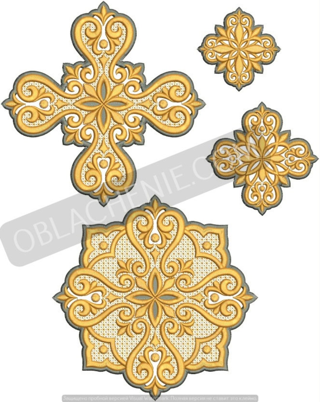 Liturgical Cross Applique. Machine Embroidery. Vestment Crosses. Priest ...