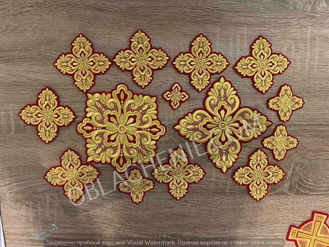 Liturgical Cross Applique. Machine Embroidery. Vestment Crosses. Priest ...