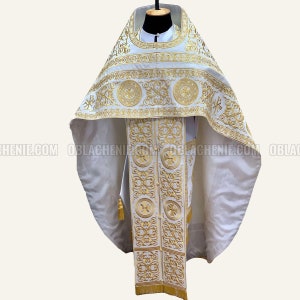 White Orthodox Priest Vestments. Lightweight Liturgical Vestments. SIP ...