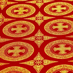 Church Fabric for Clergy Vestments. Nonmetallic Brocade. Clergy Apparel ...