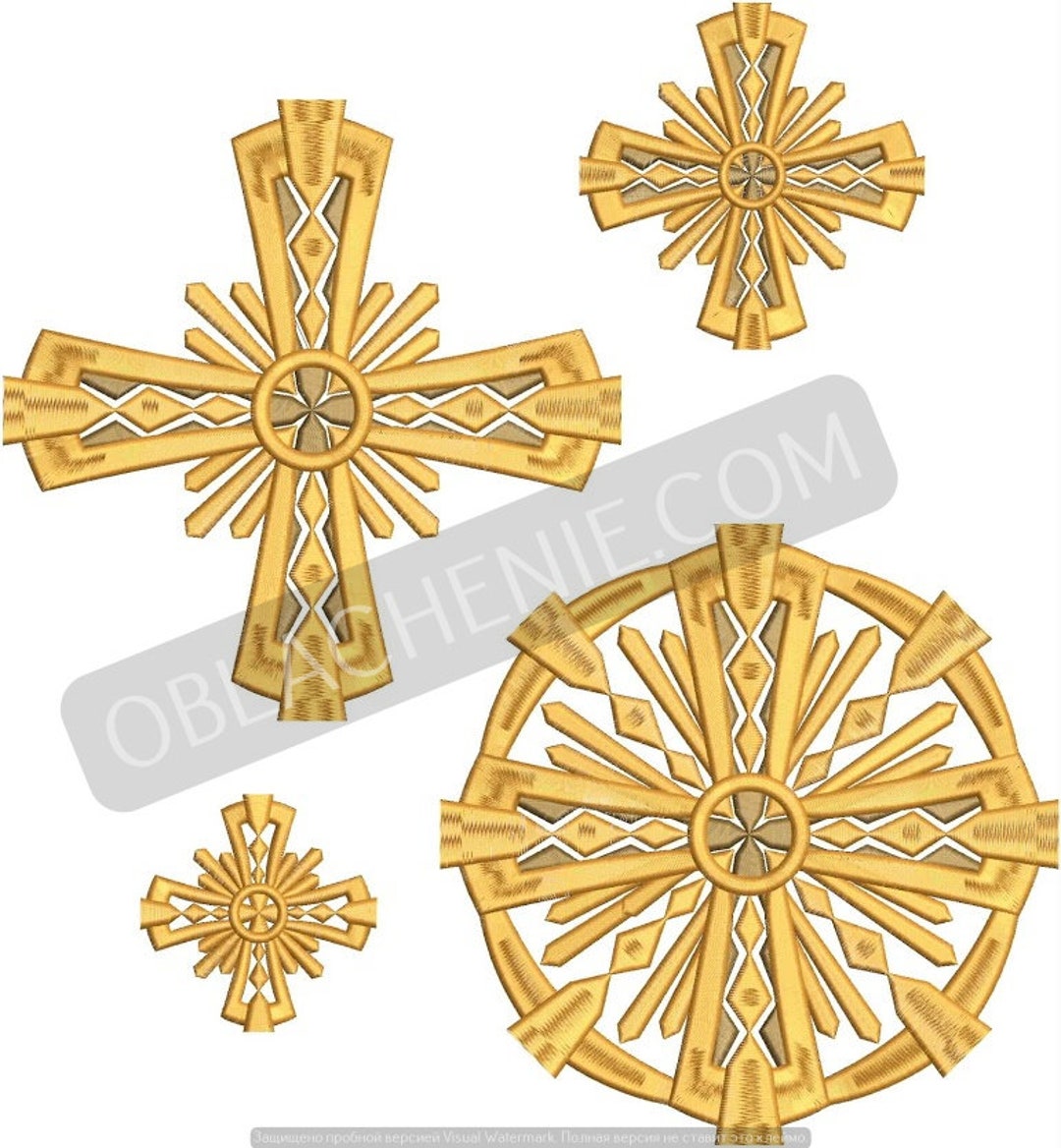 Liturgical Cross Applique. Machine Embroidery. Vestment Crosses. Priest ...