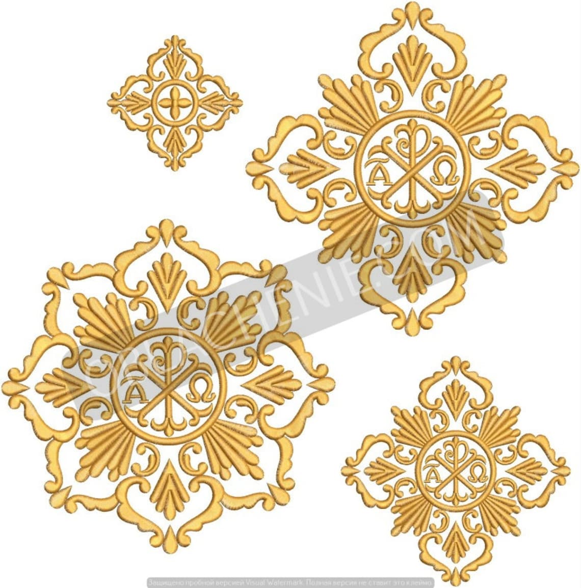 Liturgical cross applique. Machine embroidery. Vestment | Etsy