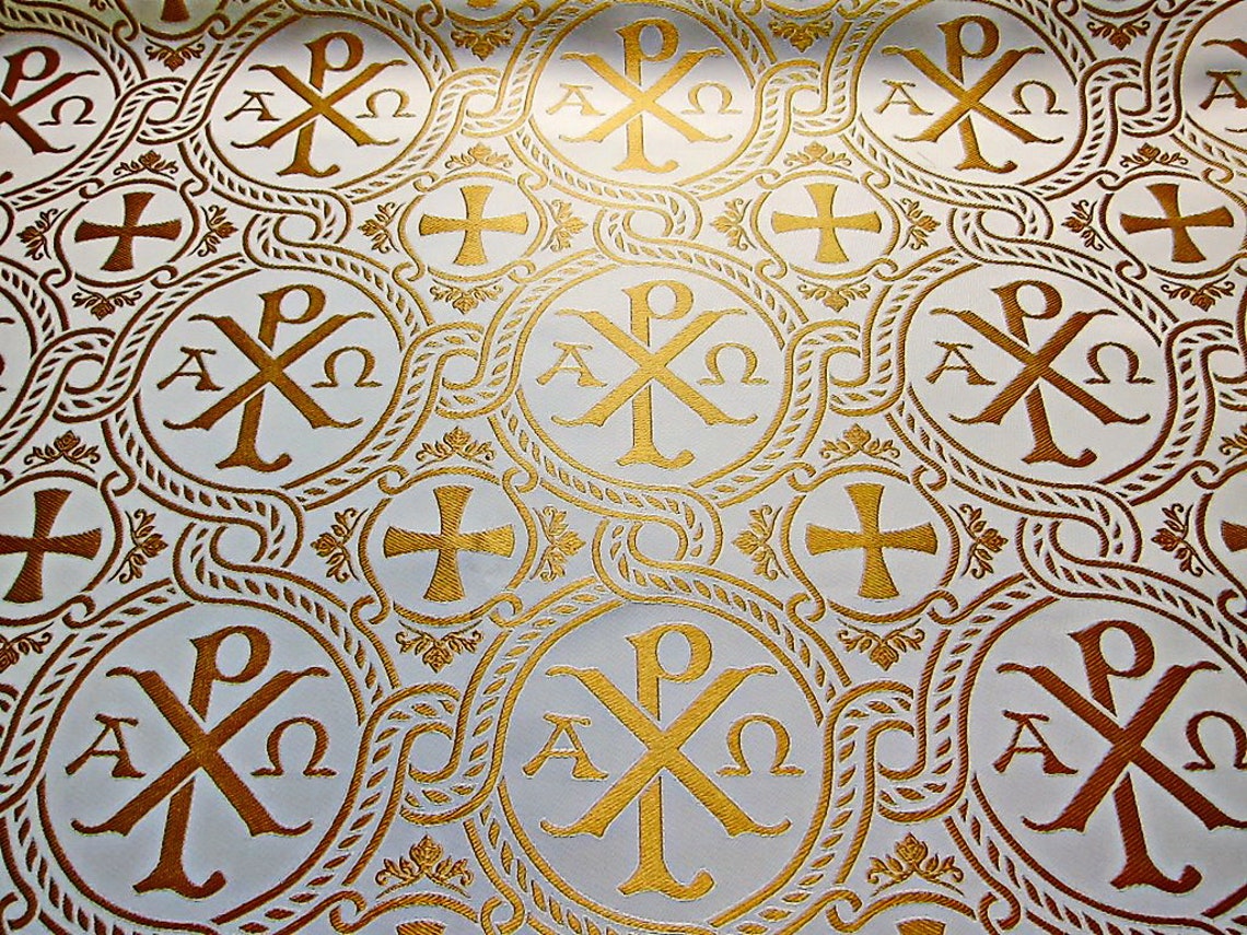 Church Fabric With Background ΑΡΧΩ Gold Chi Rho - Etsy