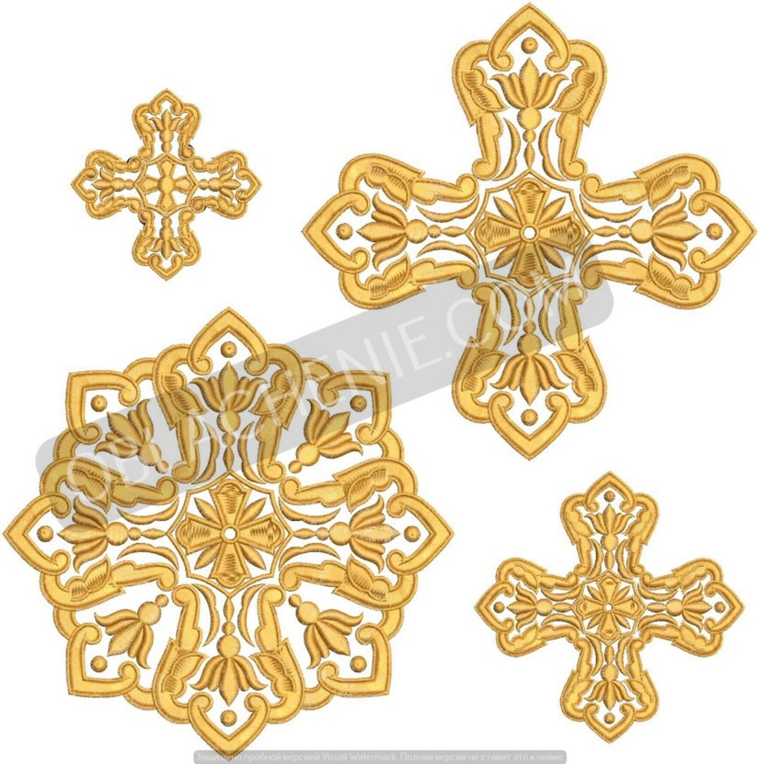 Liturgical Cross Applique. Machine Embroidery. Vestment Crosses. Priest ...