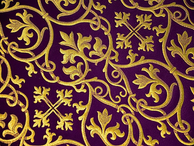 Church Fabric Metallic Brocade For Priest Vestments Etsy