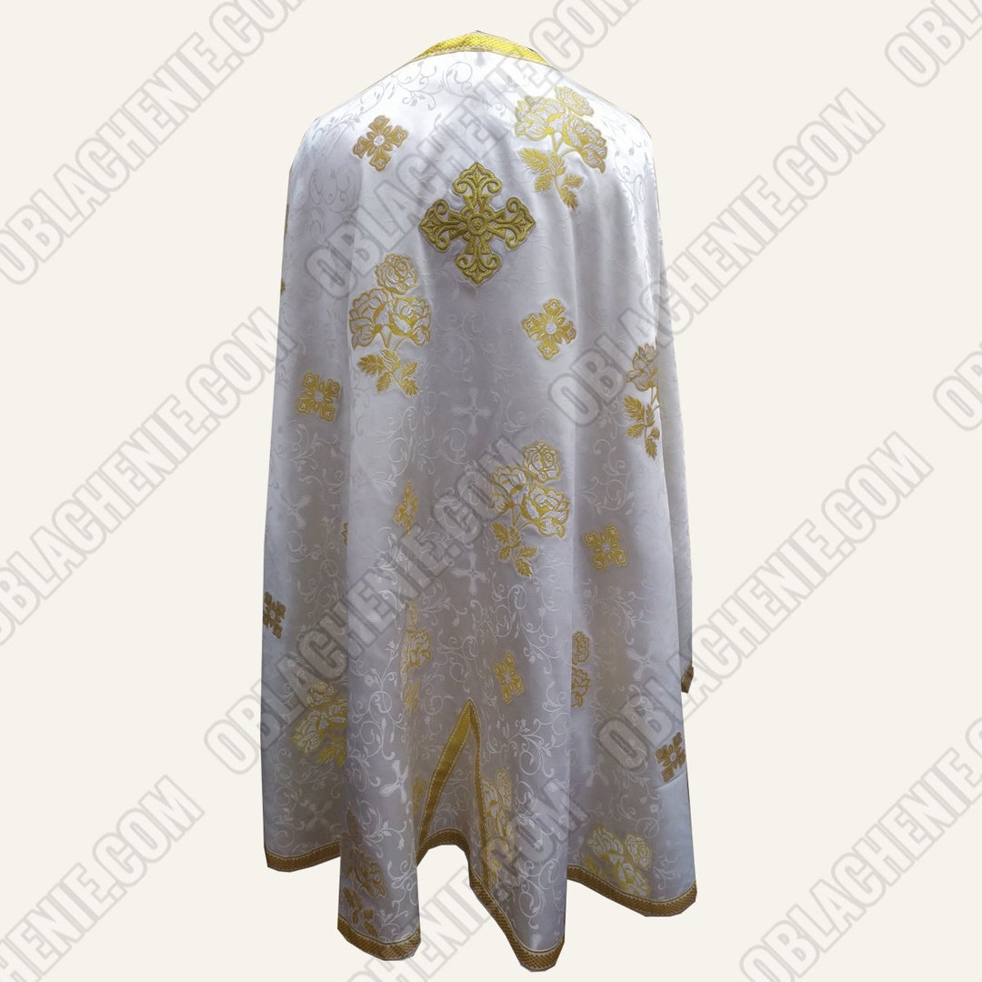 White Orthodox Greek Priest Vestments. Lightweight Liturgical Vestments ...
