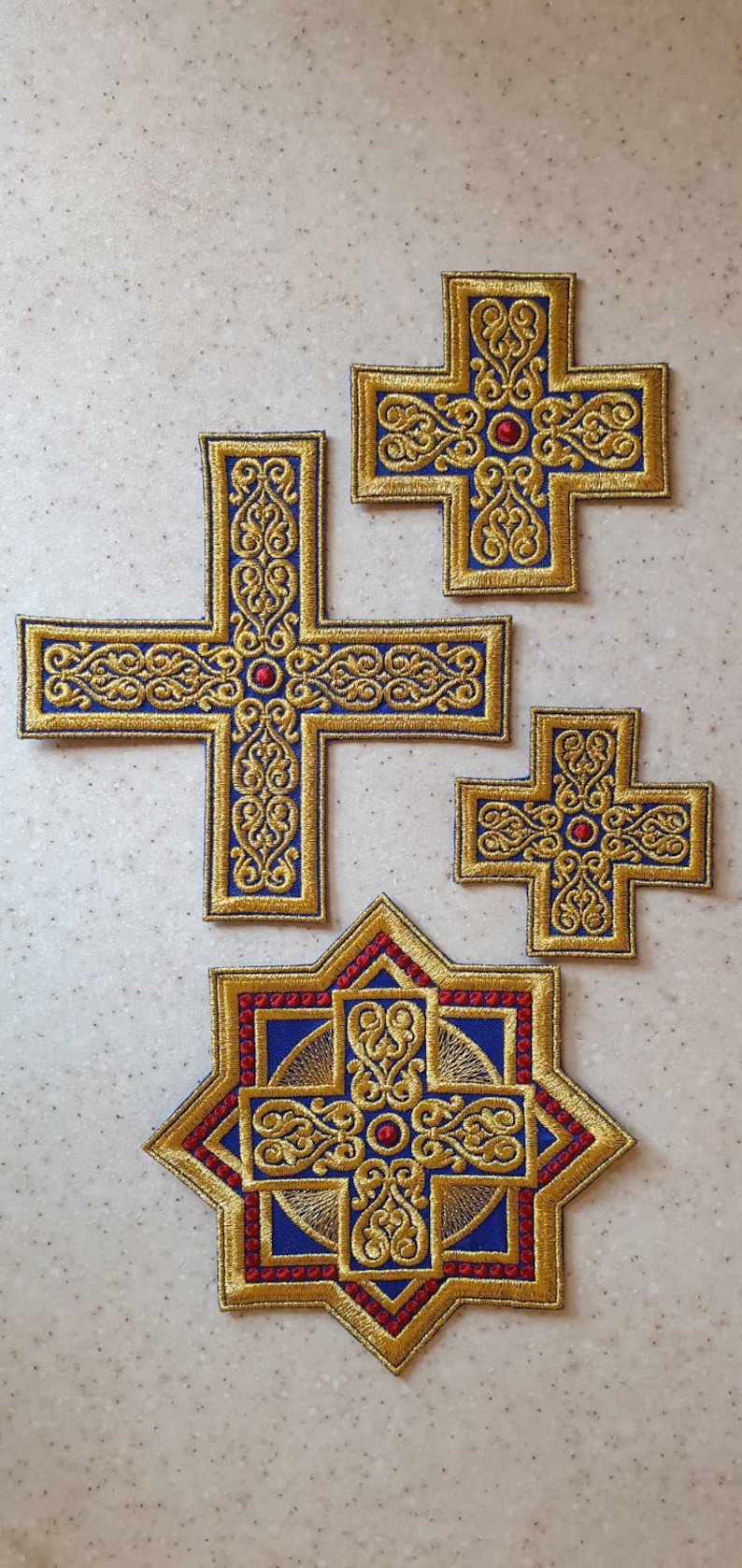 Liturgical Cross Applique. Machine Embroidery. Vestment Crosses. Priest ...