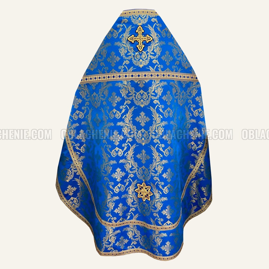 BLUE PRIEST'S VESTMENTS. Nonmetallic Brocade. Custom Church Vestments ...