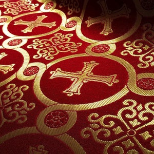 Liturgical Fabric for Clergy Vestments. Church Nonmetallic Brocade ...
