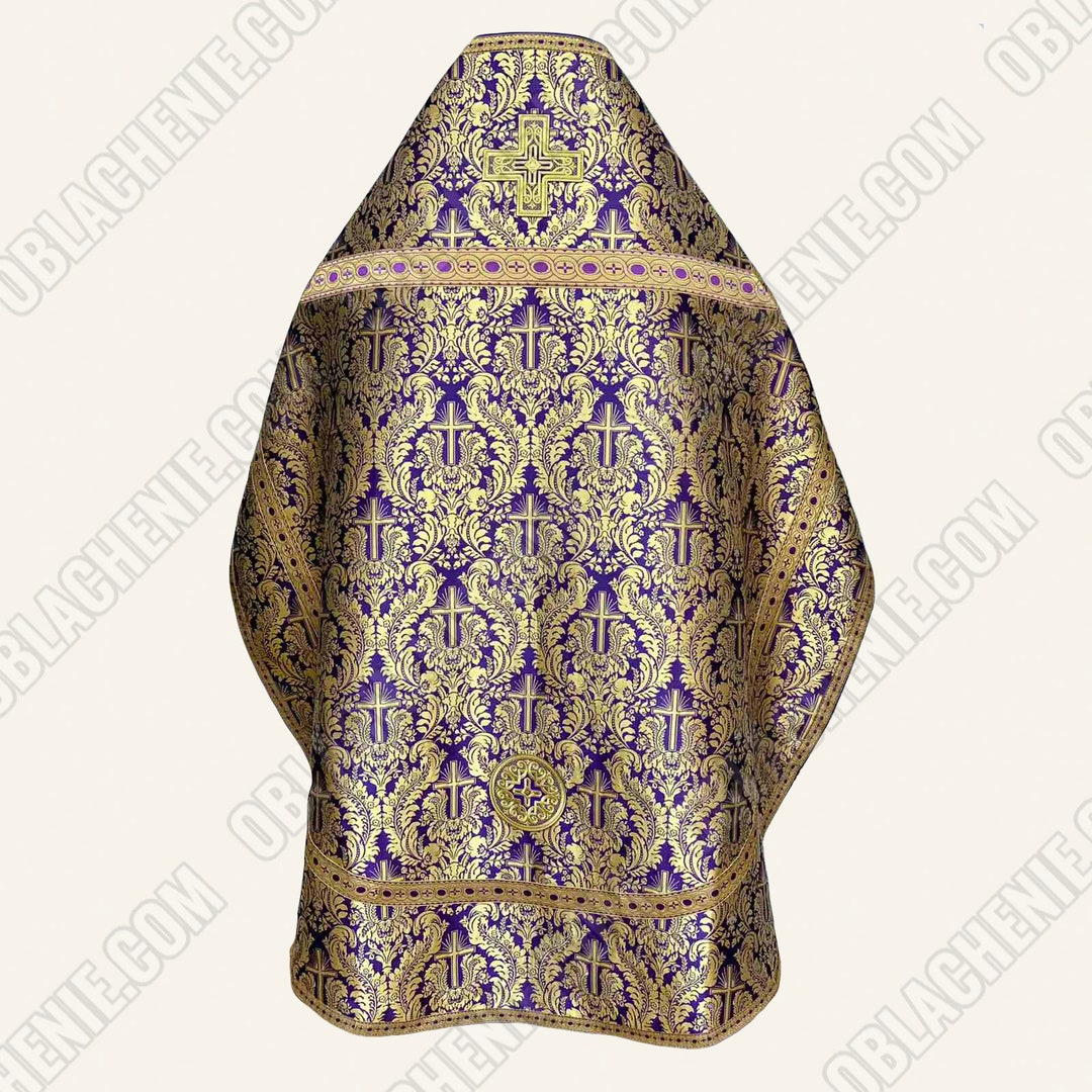 Purple Liturgical Priestt Vestments. Metallic Brocade. Clergy Vestments ...