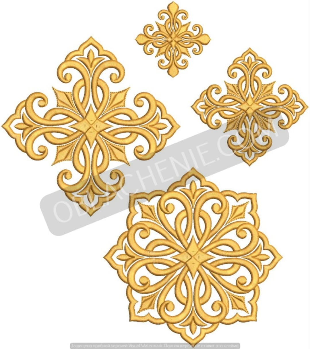 Liturgical Cross Applique. Machine Embroidery. Vestment Crosses. Priest ...