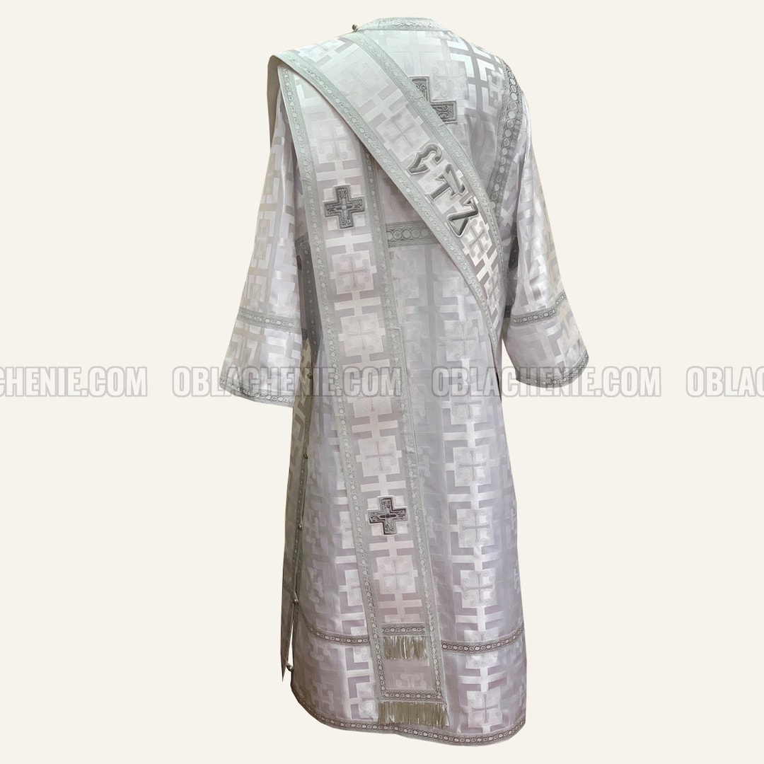 White Deacons Vestment. Deacon Set Vestment. Nonmetallic Brocade ...