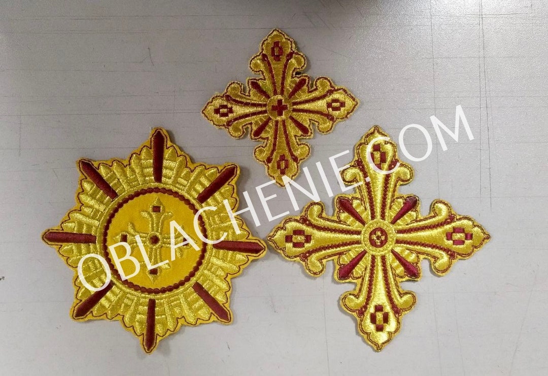 Liturgical Cross Applique. Machine Embroidery. Vestment Crosses. Priest ...