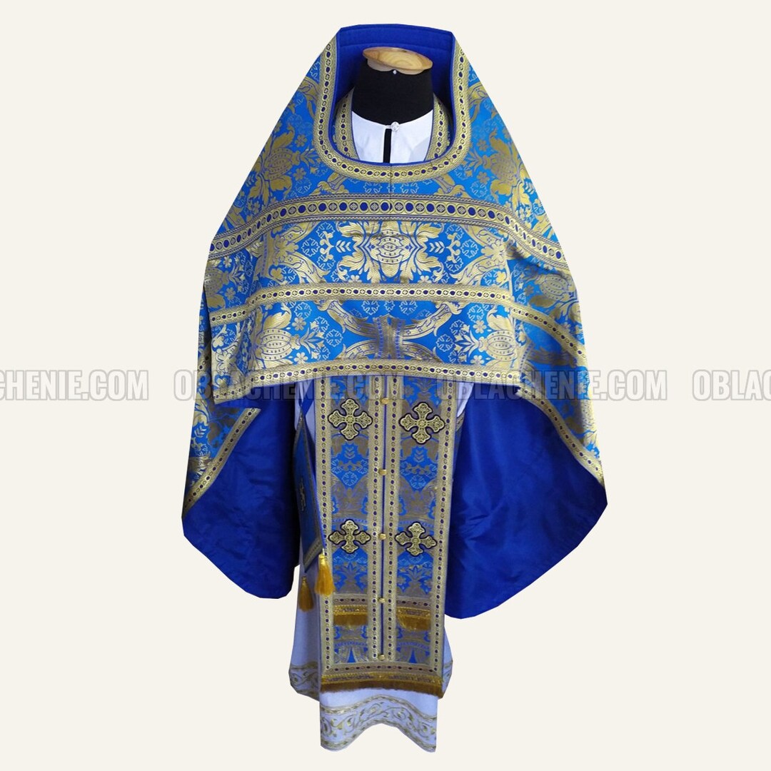 BLUE PRIEST'S VESTMENTS. Nonmetallic Brocade. Custom Church Vestments ...
