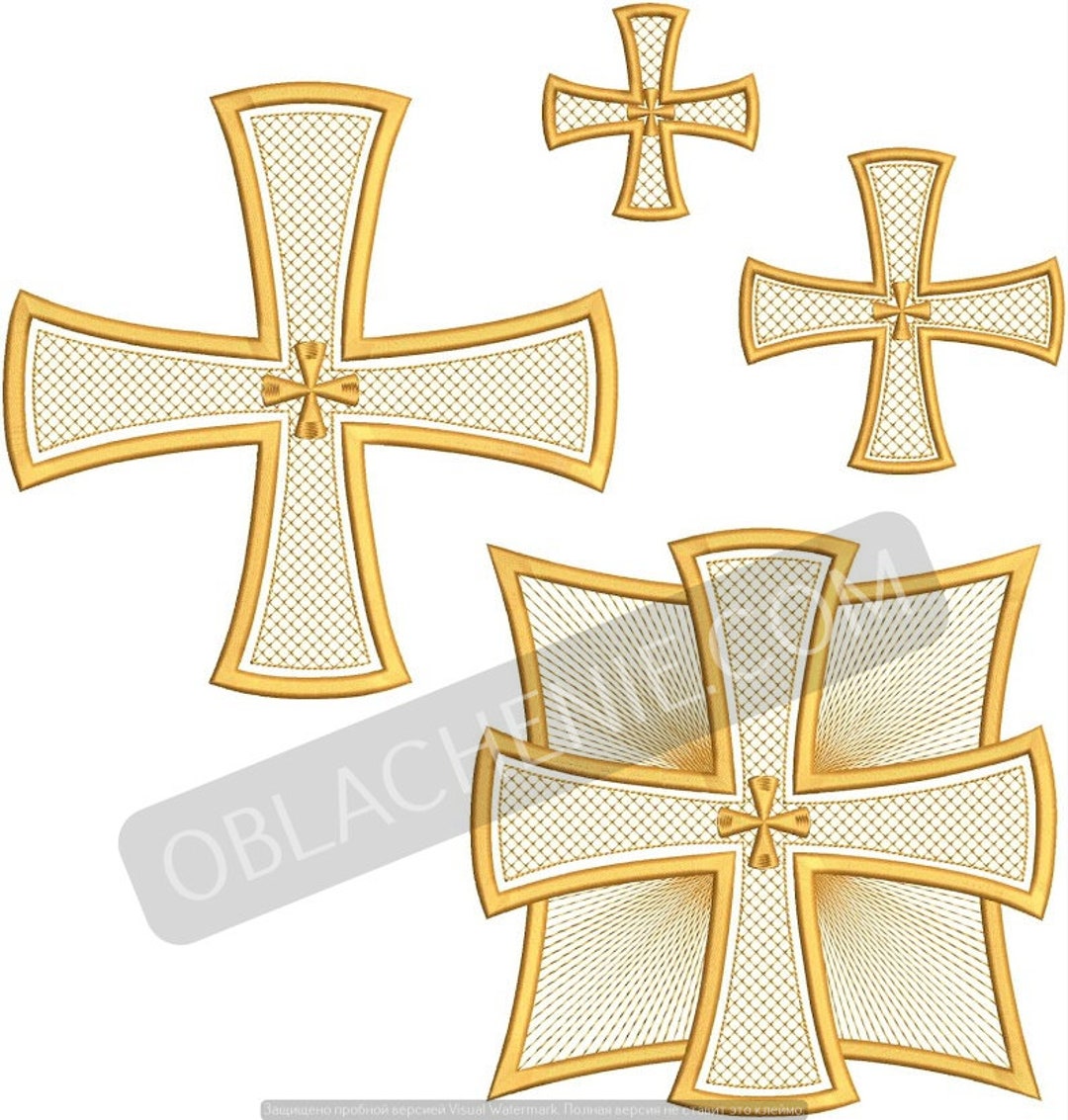 Liturgical Cross Applique. Machine Embroidery. Vestment Crosses. Priest ...