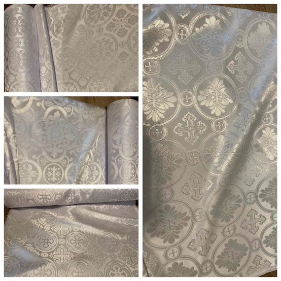 White Lightweight Nonmetallic Brocade. Sold by Meter Many - Etsy