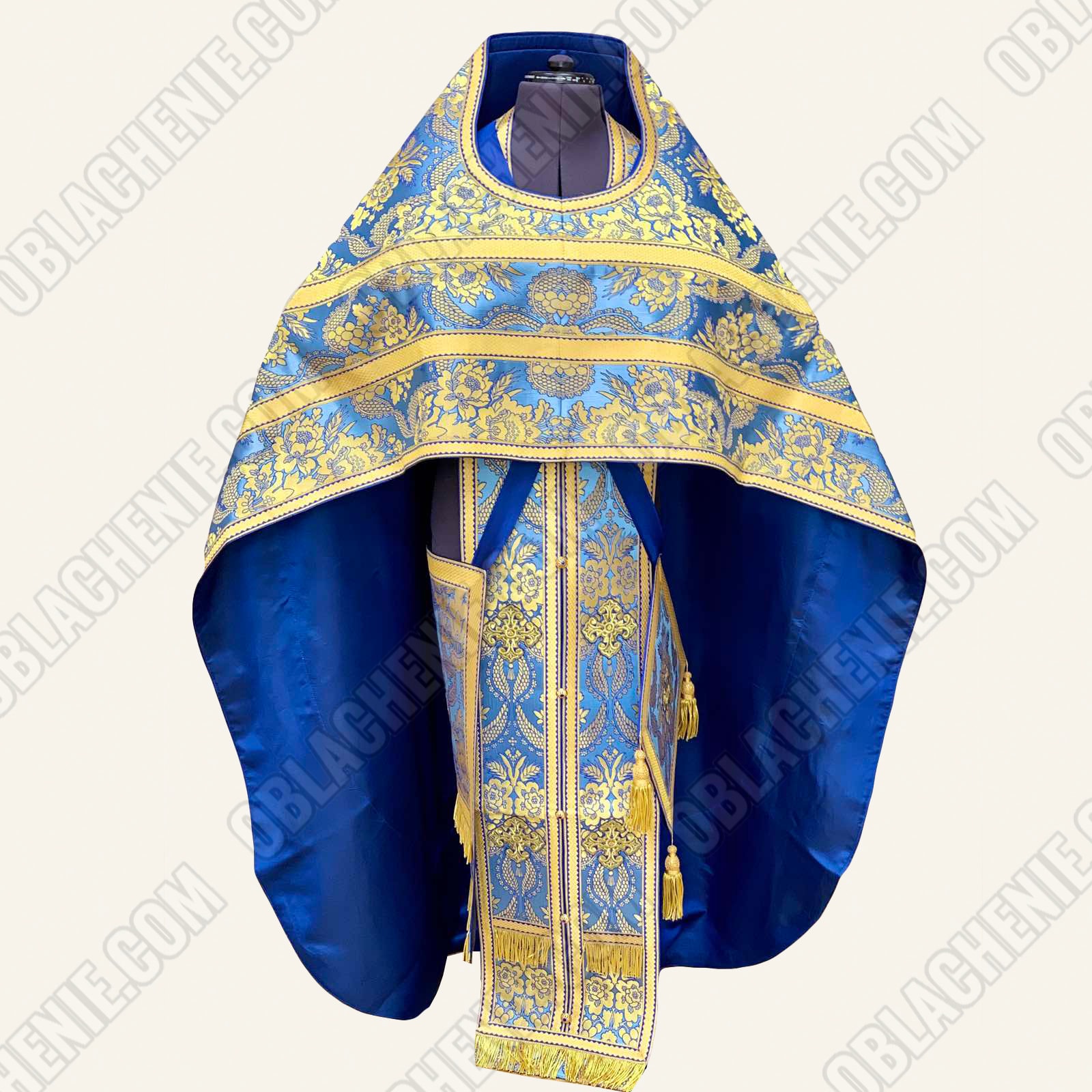 Blue Orthodox Liturgical Vestments. Clergy Vestments. Blue Metallic ...