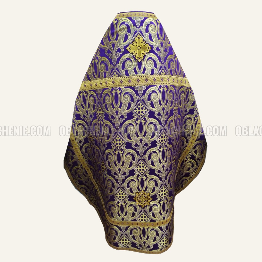 Purple Orthodox Priest Vestments. Nonmetallic Brocade. Eecclesiastical ...