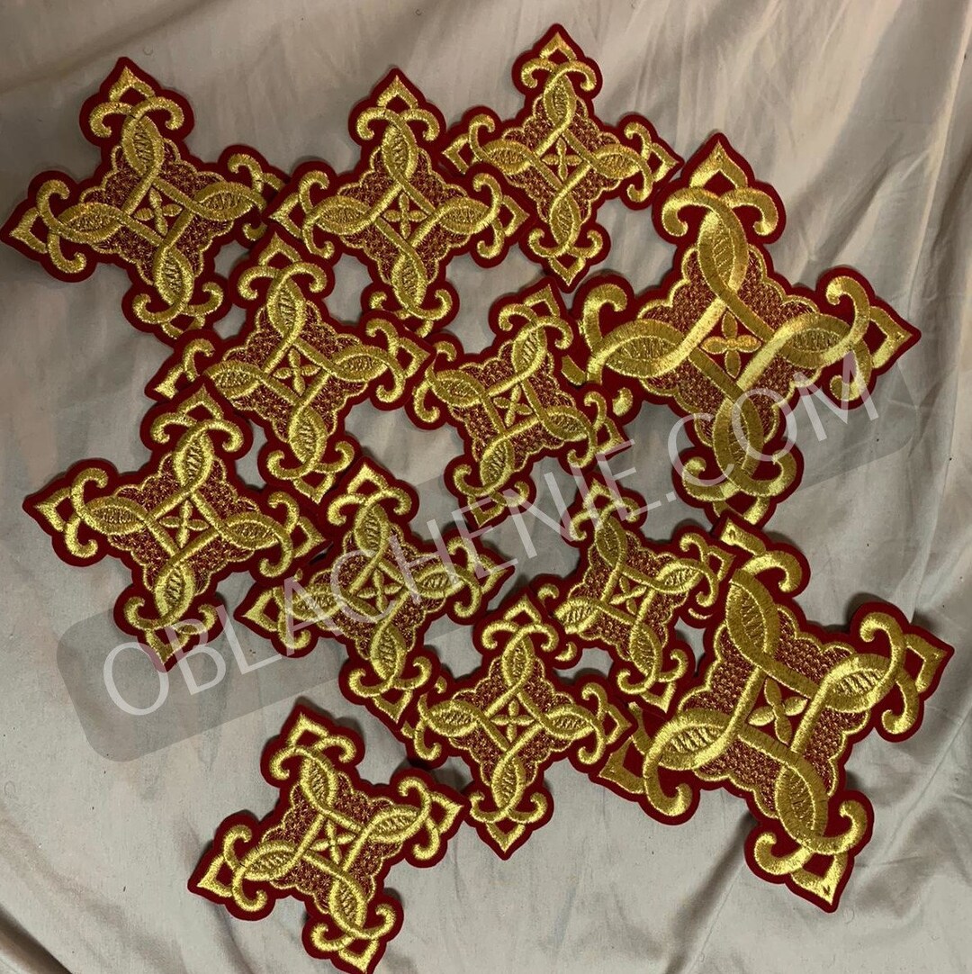 Liturgical Cross Applique. Machine Embroidery. Vestment Crosses. Priest ...