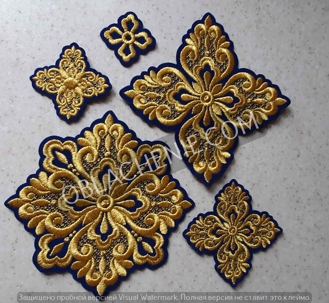 Liturgical Cross Applique. Machine Embroidery. Vestment Crosses. Priest ...