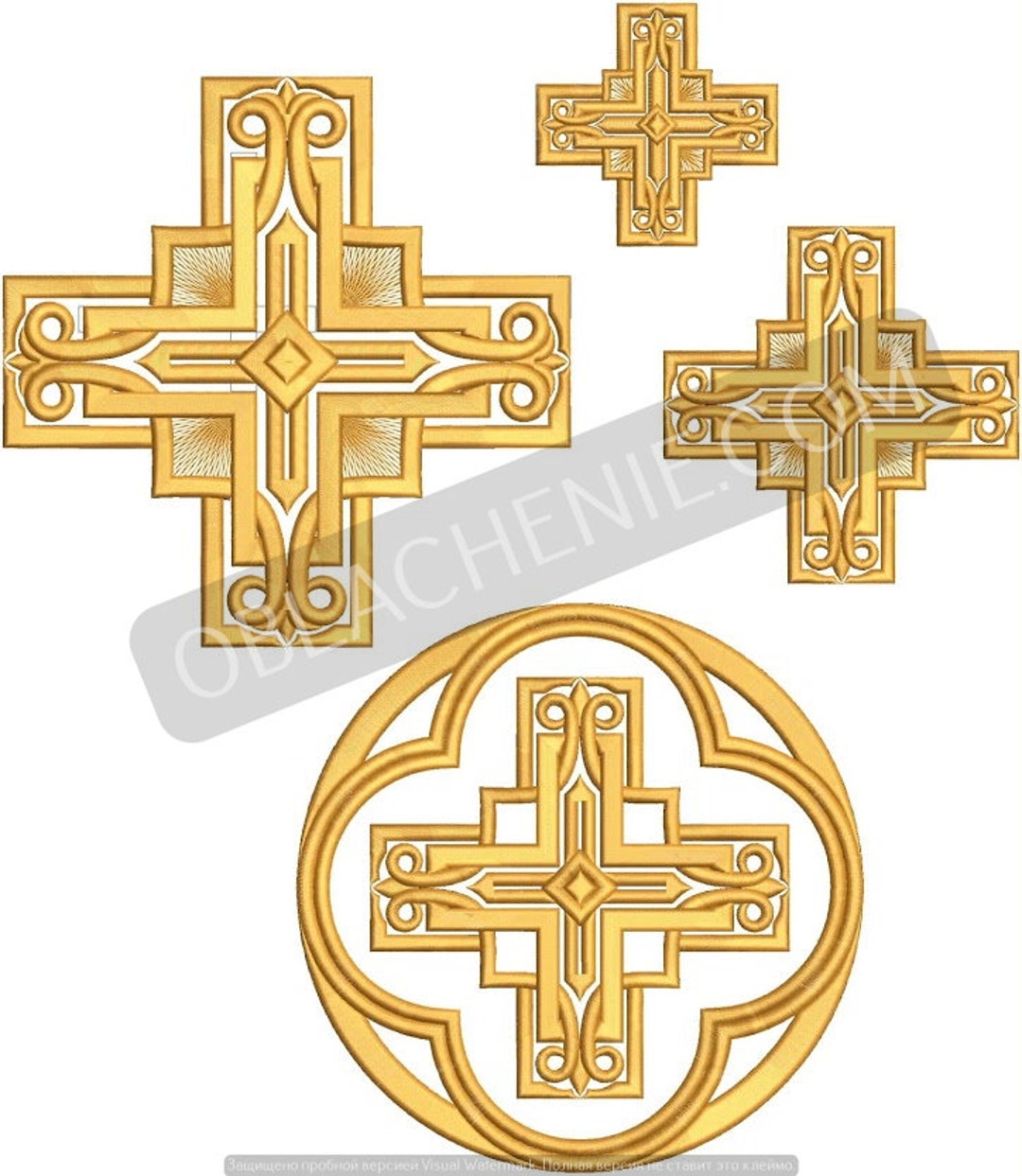 Liturgical Cross Applique. Machine Embroidery. Vestment Crosses. Priest ...